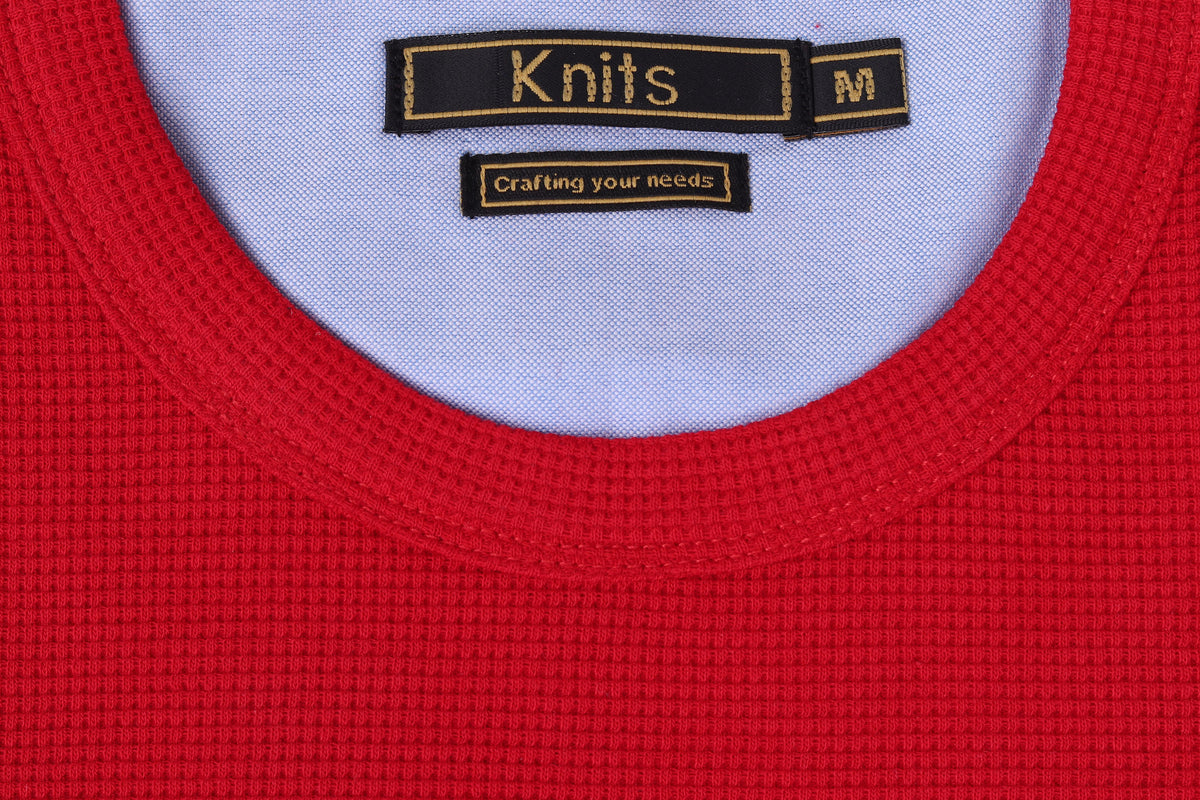Red Waffle T-shirt – Knits Apparel
