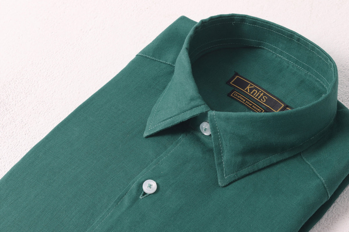 Emerald Green Linen Shirt – Knits Apparel